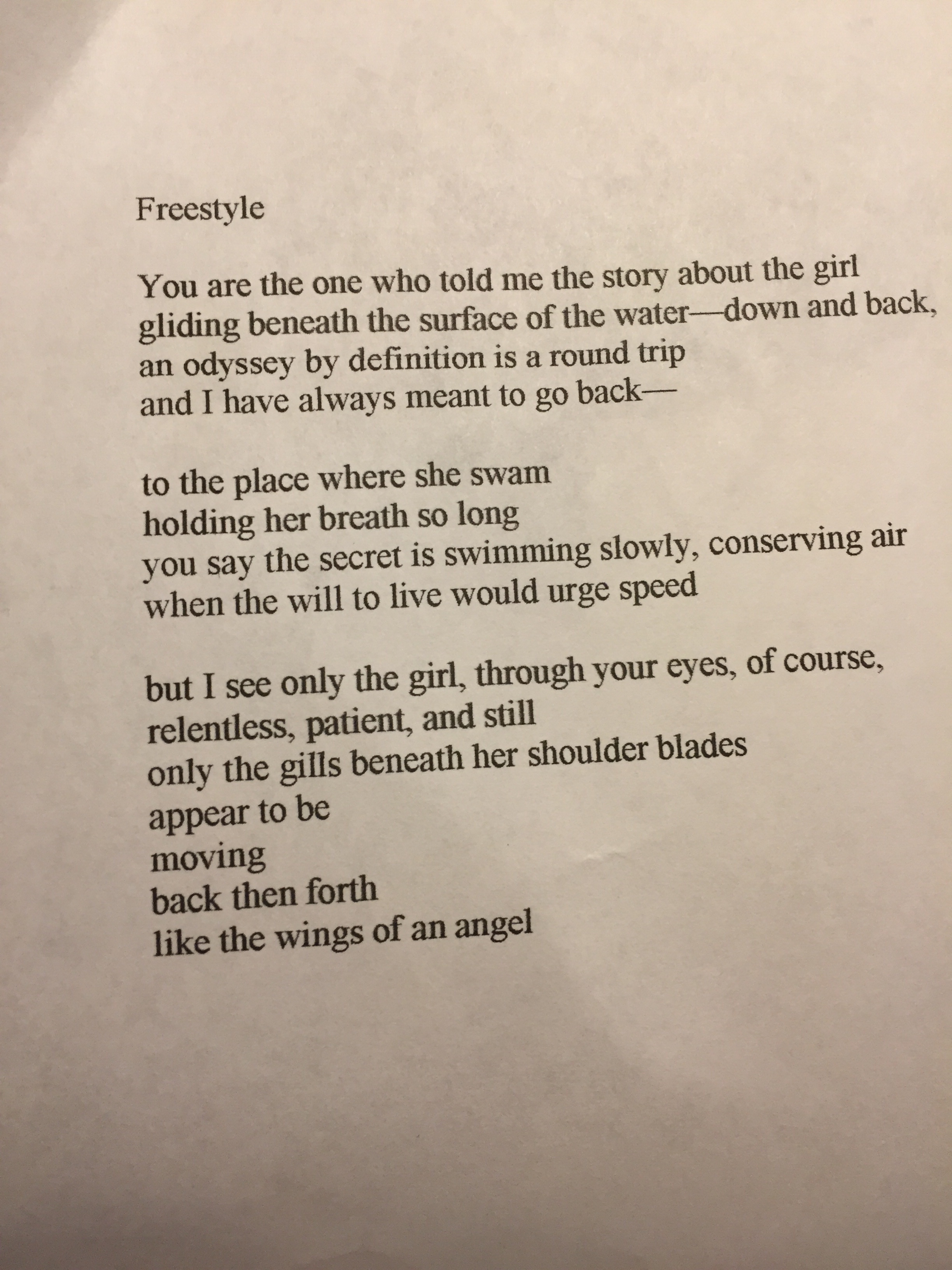 Freestyle—an old poem | Carrying Light